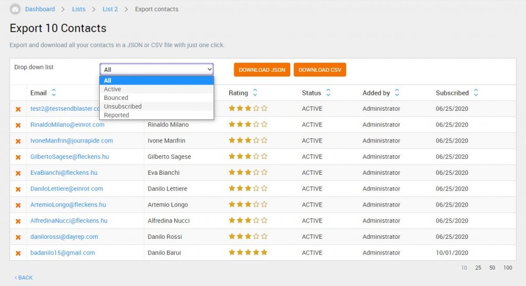 How to export your contacts - Emailchef
