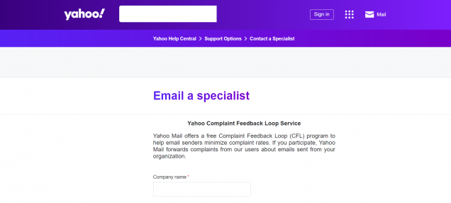 Configurer le service Yahoo complaint feedback loop - Emailchef