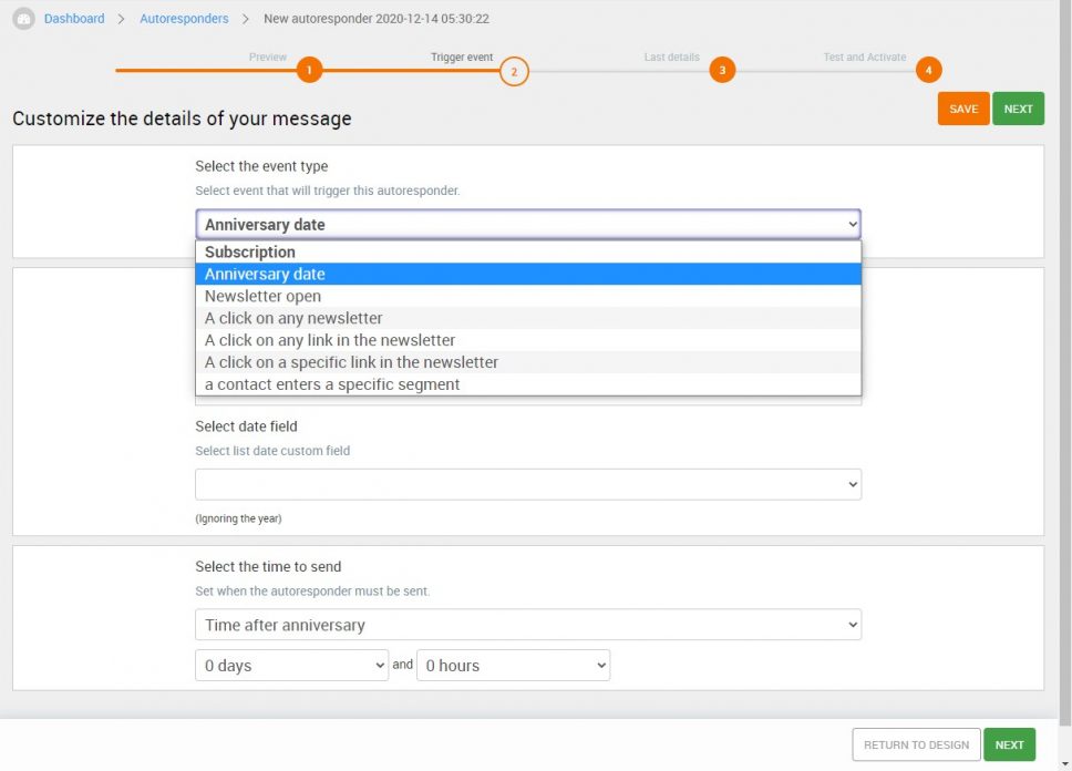 How to create an automatic greeting email - Emailchef